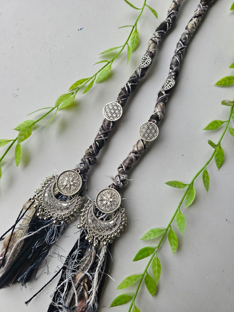 Gothic Bohemian Hair Wrap Extension With Filigree, Leaf and Sacred ...