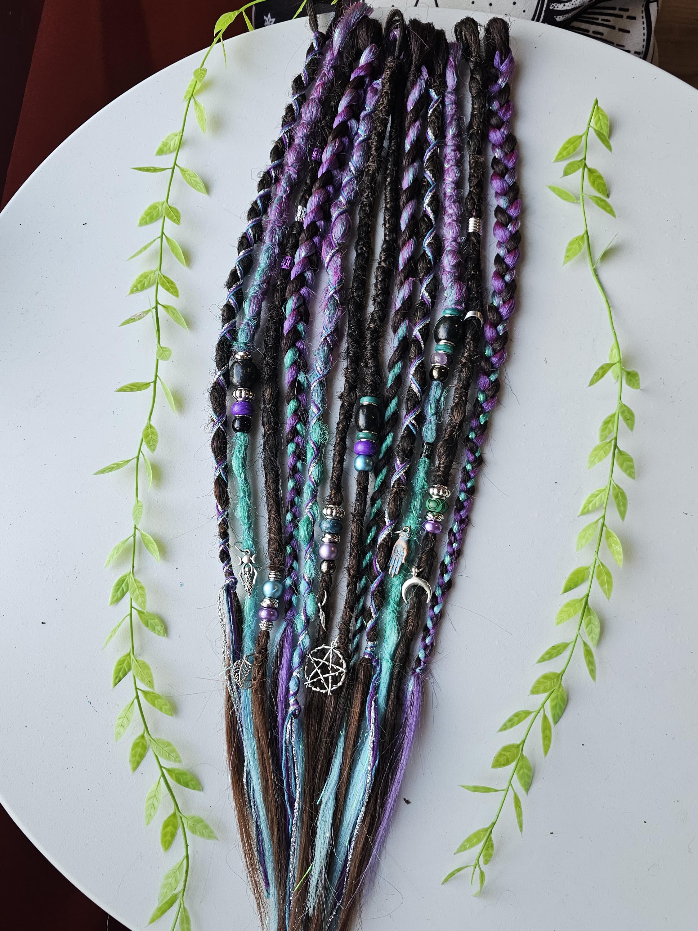 Long Mermaid Colour, Black to Brown Ombre Dreadlock Extensions. Mixed ...
