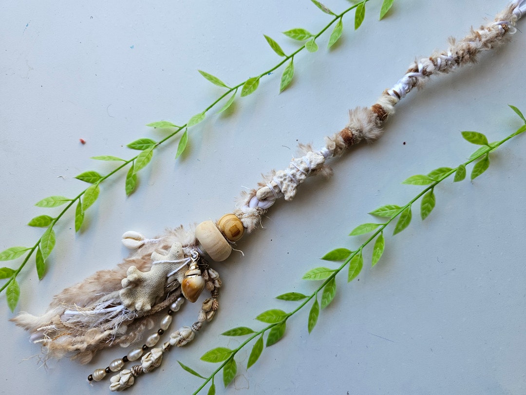 Coral, Pearl & Seashell Hair Wrap With Mixed Shells. Beachy Style Dread ...