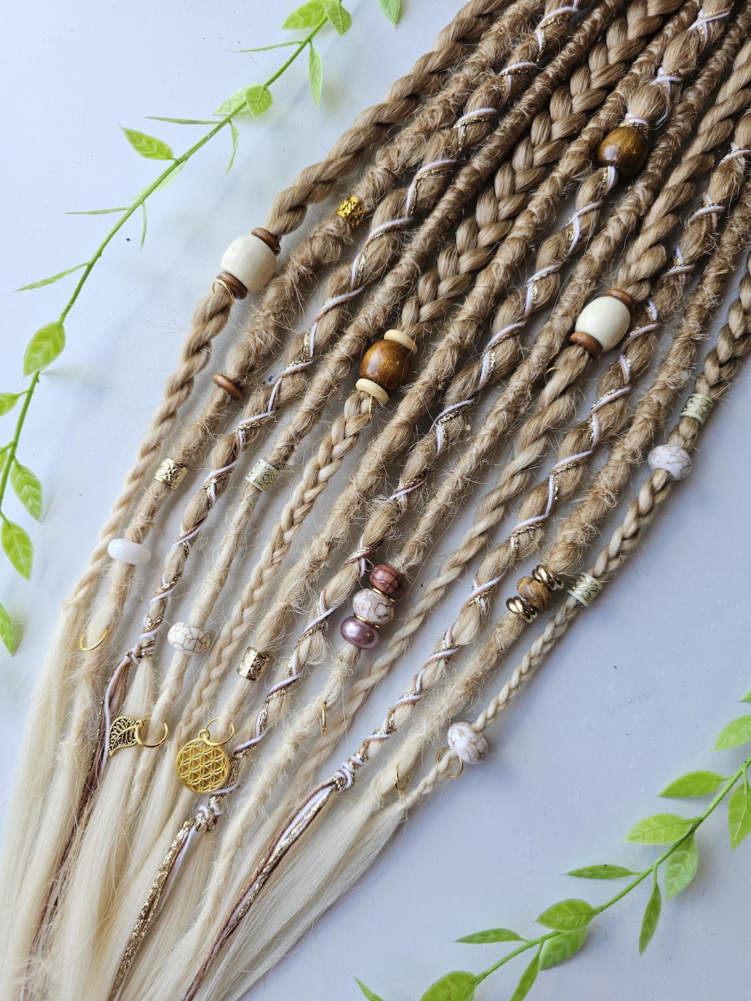 Long Blonde Ombre Dreadlock Extensions With Crystals ( 12 X 20 - 22 ...