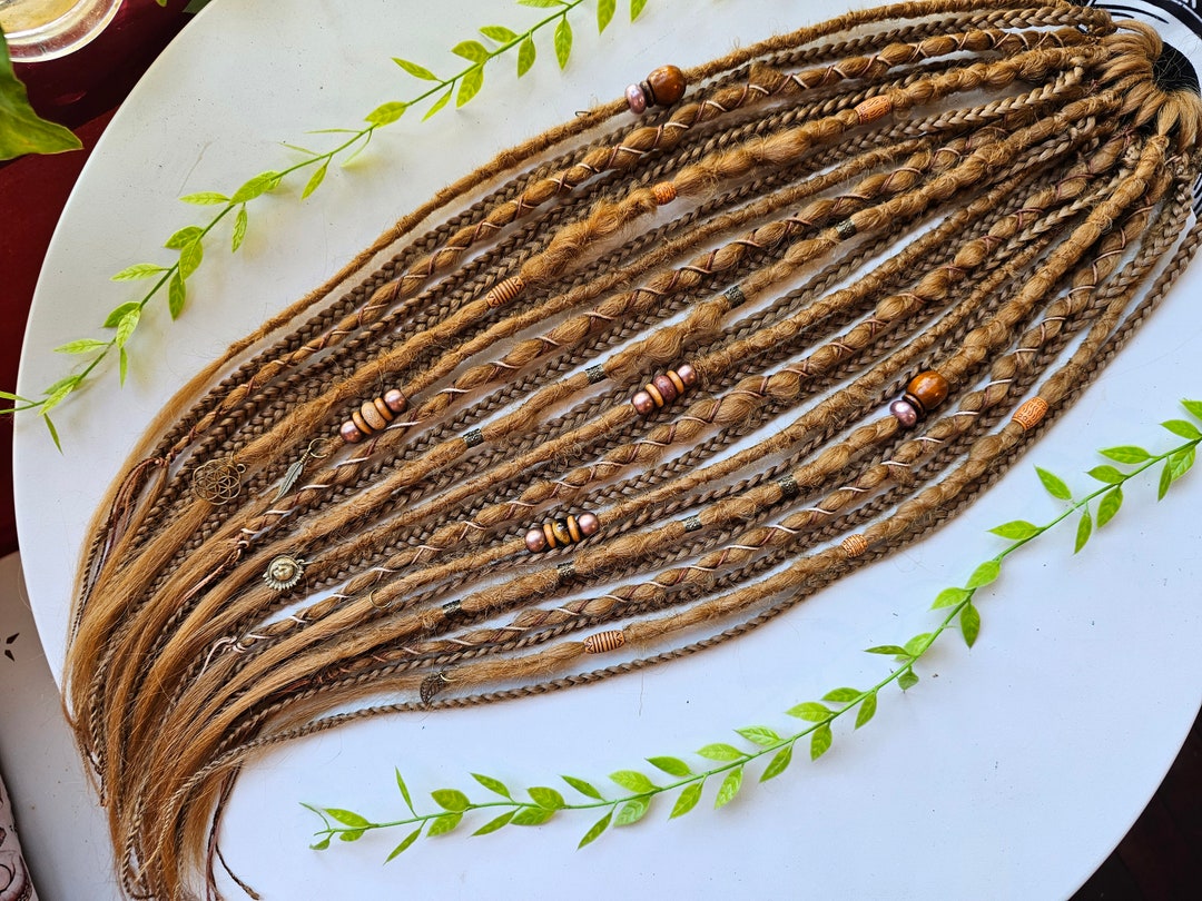 24 26-30inch Dreadlock & Braid Extension Pony, Tigers Eye, Jasper ...