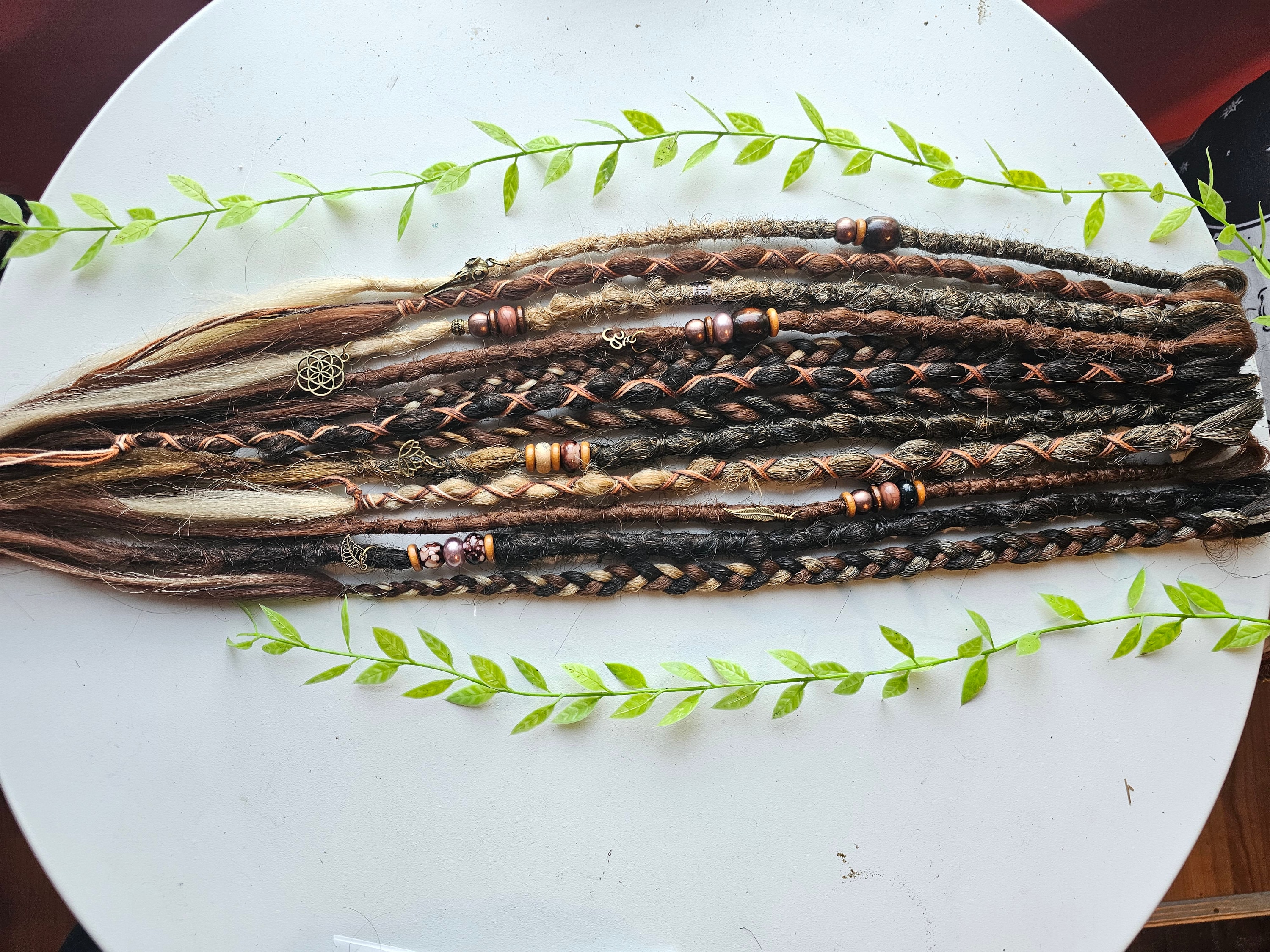 Long Mixed Brown Ombre Dreadlock Extensions (12 X 20-22 Inch) Braid in ...