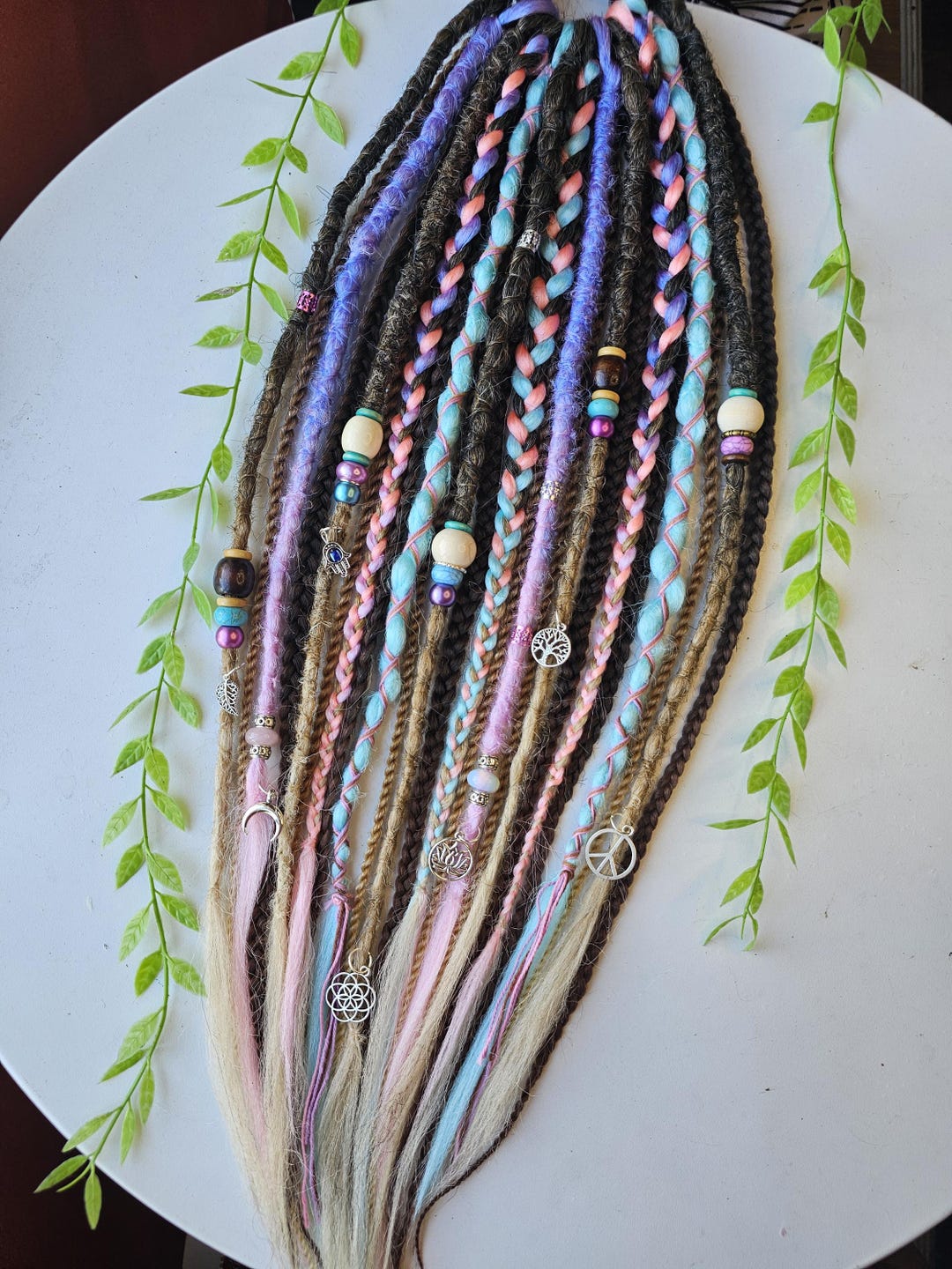 24 24 Inch Dreadlock Pony Tail. Long Ombre Brown and Pastel Dread ...