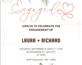 Engagement Invitation Template - Etsy