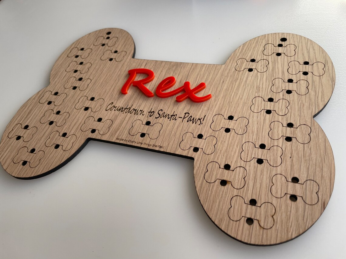 Dog Advent Countdown. Pet Christmas Calendar for Treats. Personalised ...