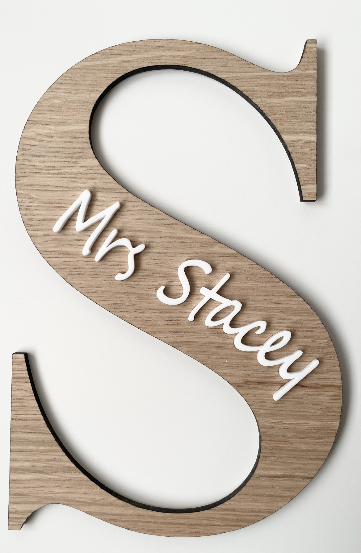 Personalised Wooden Oak Veneer Wall Letter With Name Wall - Etsy