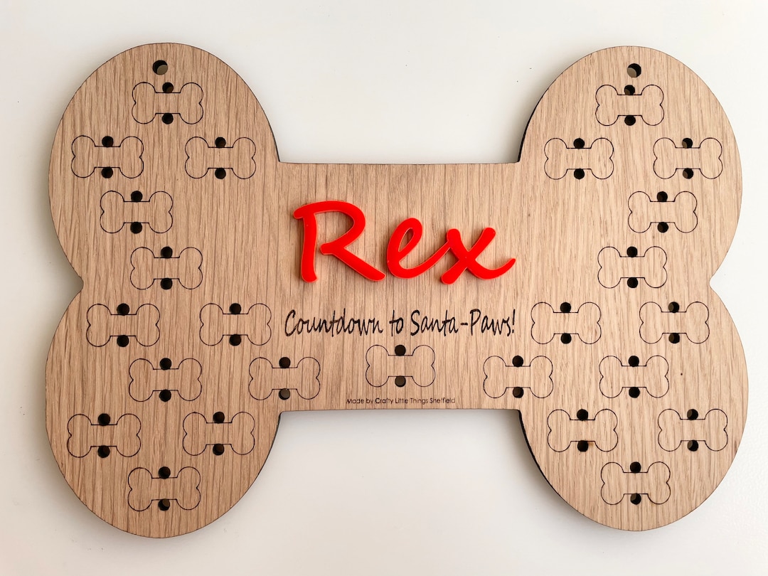 Dog Advent Countdown. Pet Christmas Calendar for Treats. Personalised ...