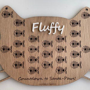 Cat Advent Countdown. Pet Christmas Calendar for Treats. Personalised ...