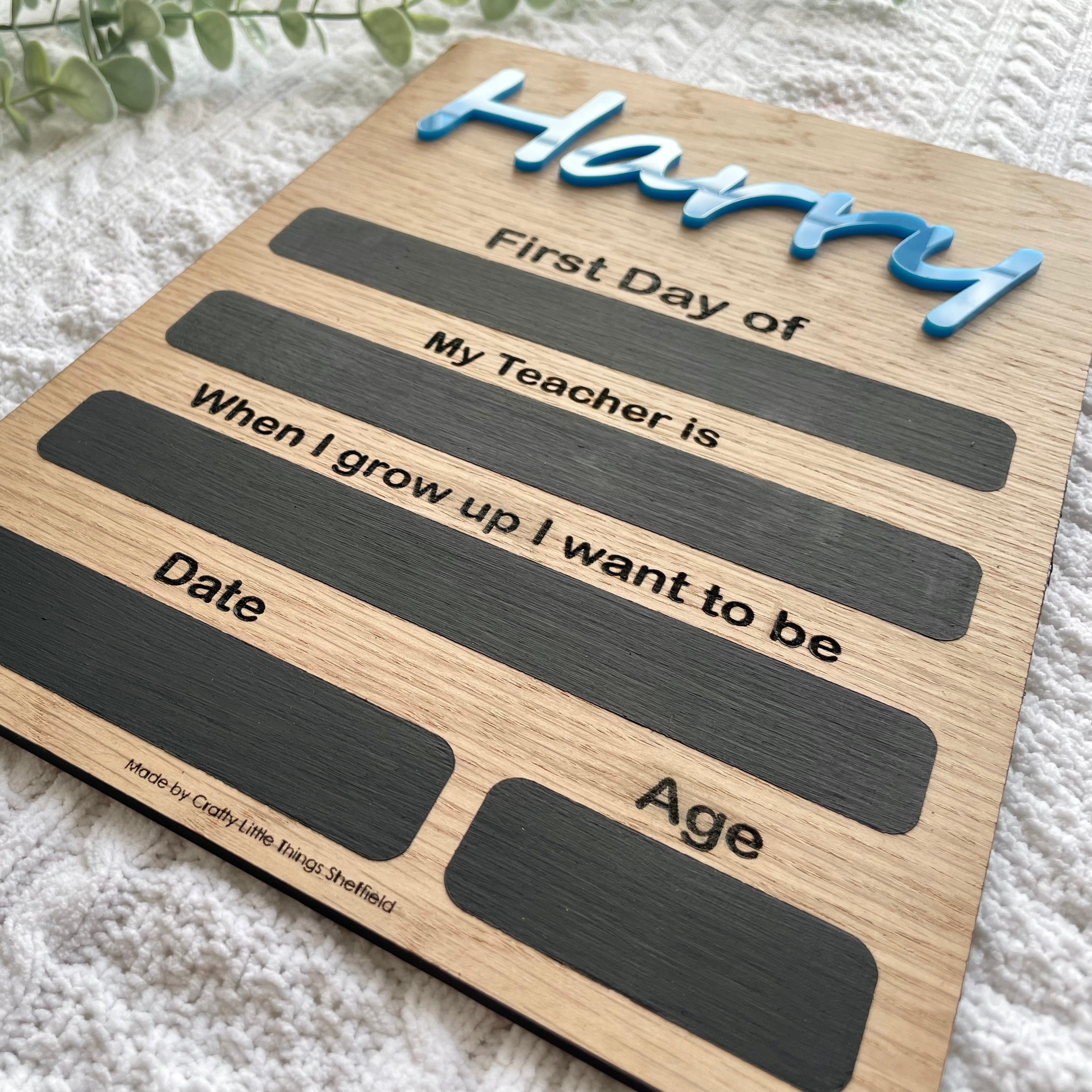 Personalised First Day School Name Board Photo Prop Wooden - Etsy