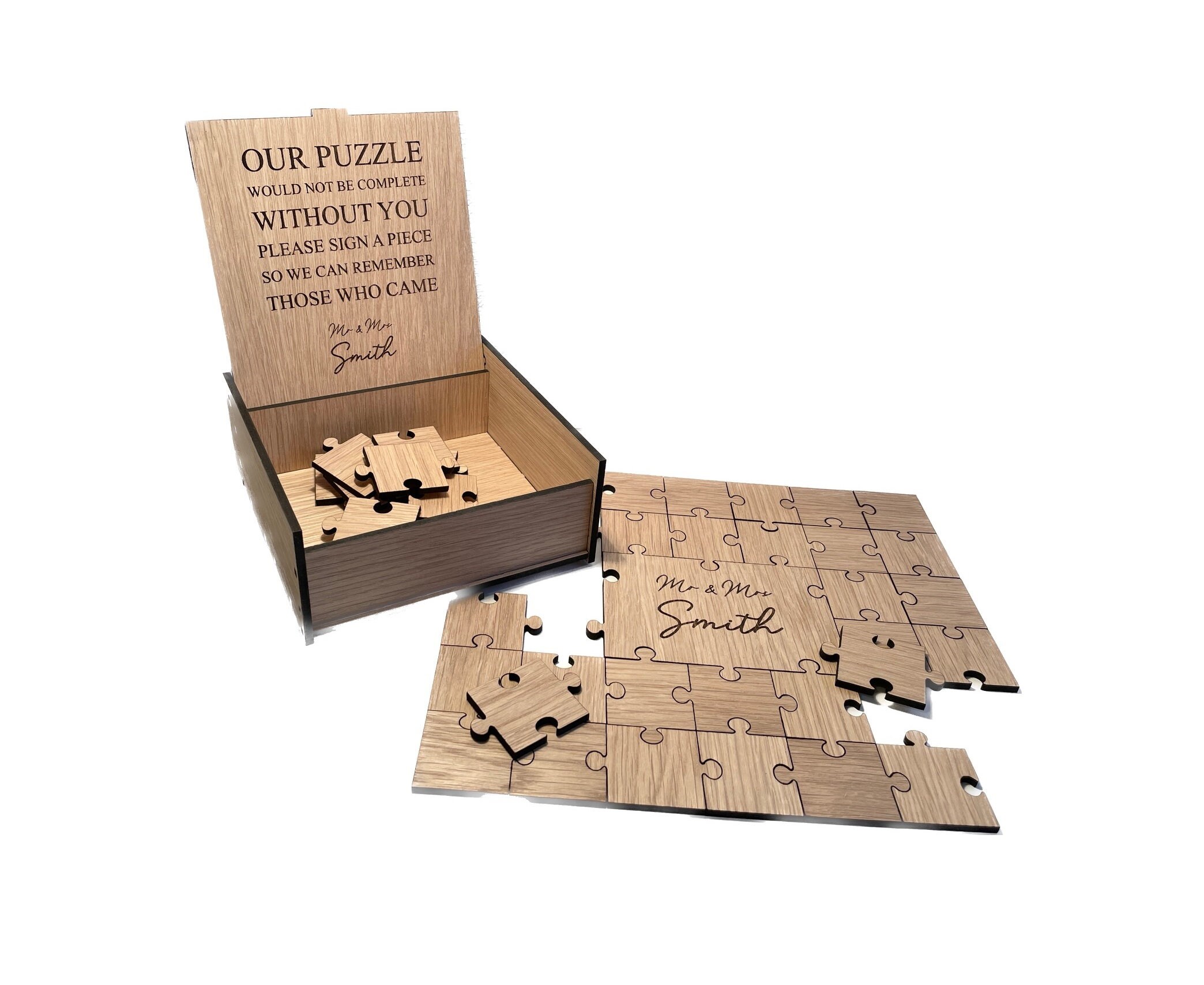 Puzzle Guestbook & Box / Sign, Jigsaw Unique Wedding Baby Shower ...