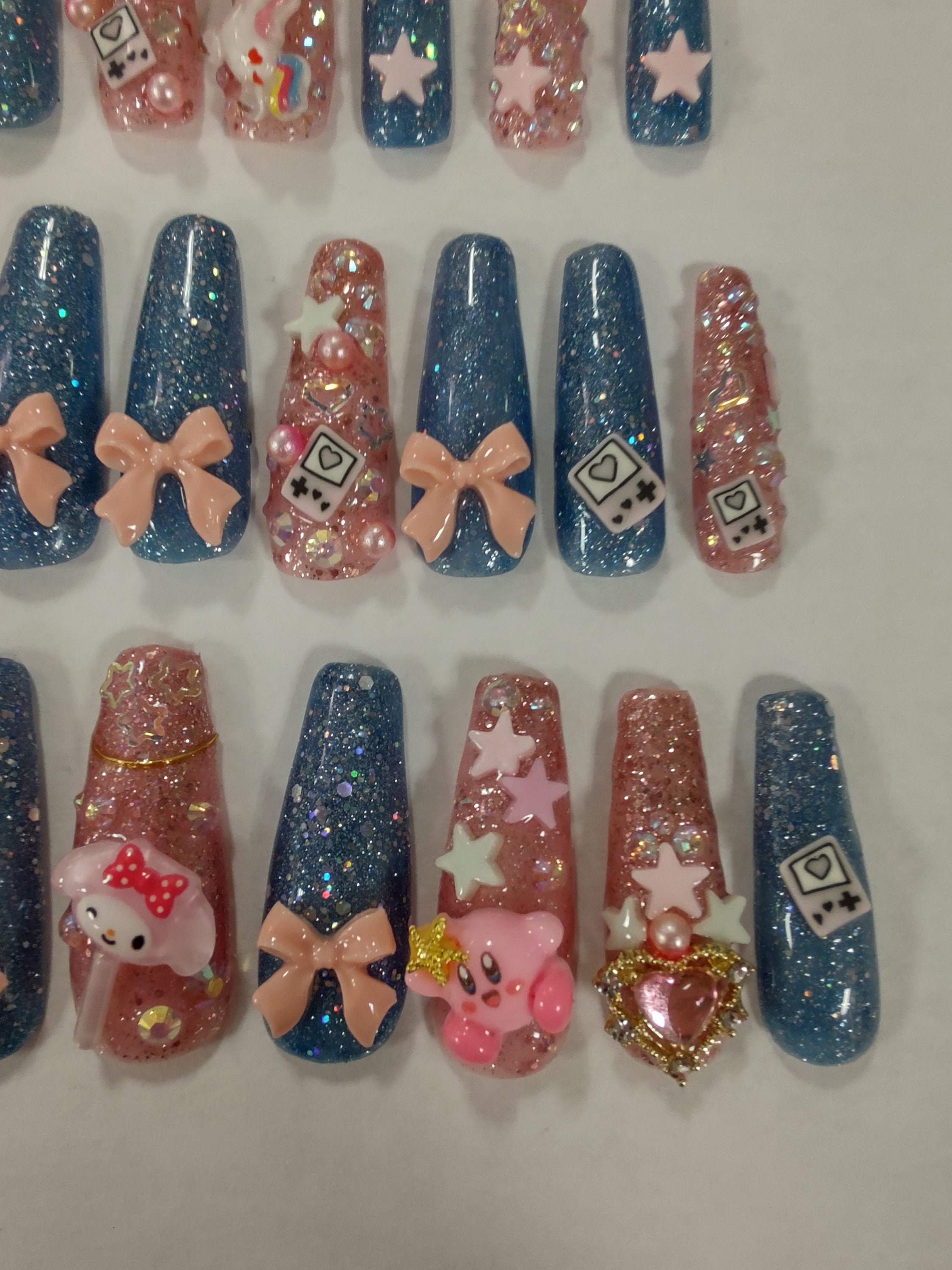 Pastel Kawaii Gamer Coffin Nails - Etsy