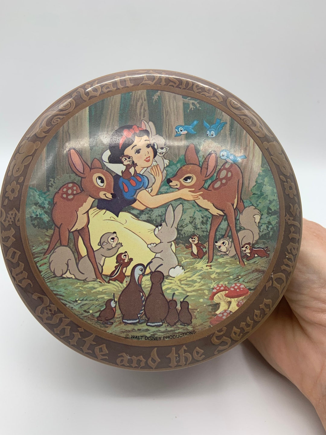 Snow White and the Seven Dwarfs Tin Candy Container Vintage Walt Disney ...