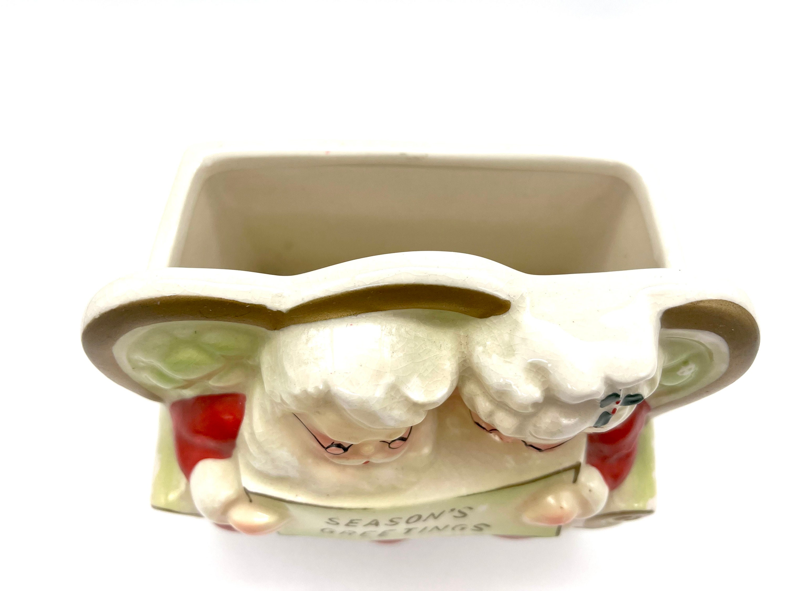Vintage Shafford Mr & Mrs Claus Planter/napkin - Etsy Canada
