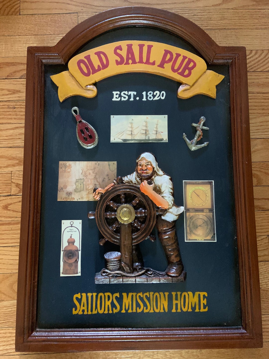 Old Sail Pub Sailors Mission Home Nautical Sea Captain Ship Anchor ...