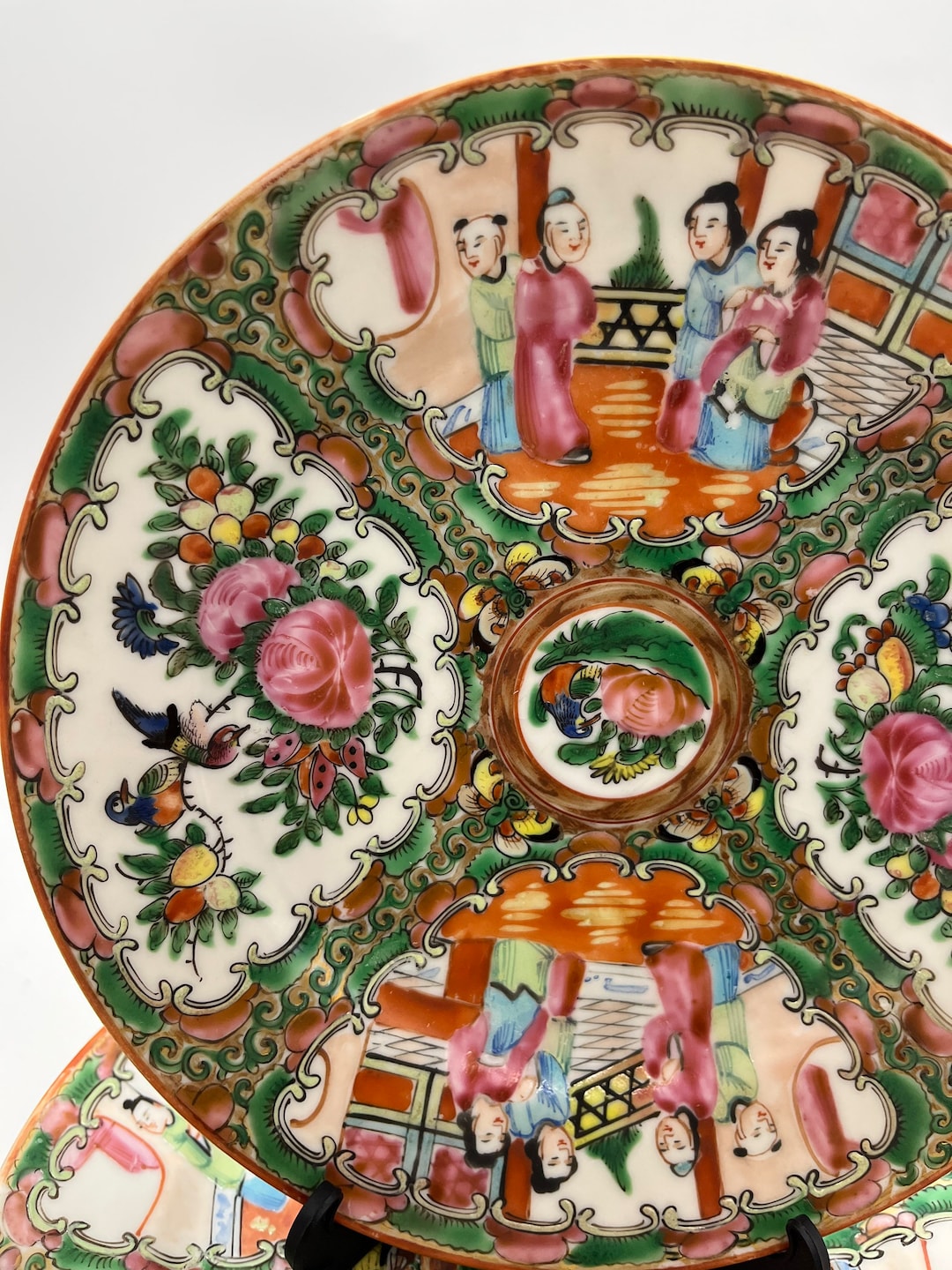 Antique Rose Medallion Dessert Bread Lunch Plate Circa 1860 Set of 5 - Etsy