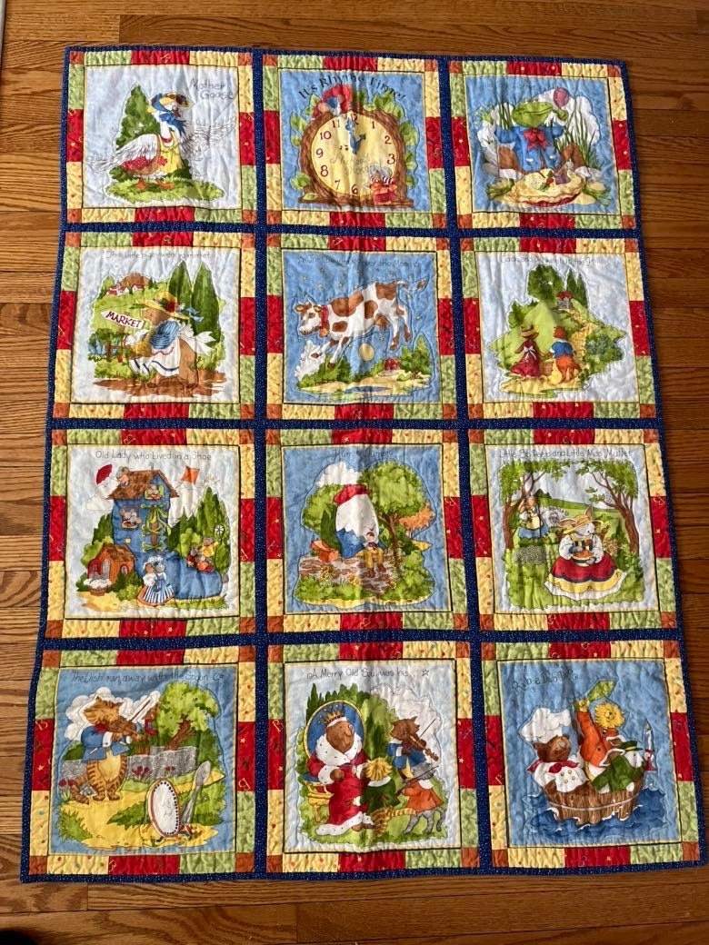 Mother Goose Nursery Rhyme Quilt Humpty Dumpty/rub A Dub Dub & - Etsy
