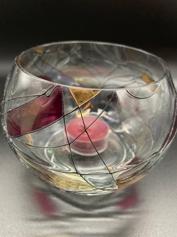 Vintage Circa 1990s Partylite Mosaic Handmade Art Glass | Etsy