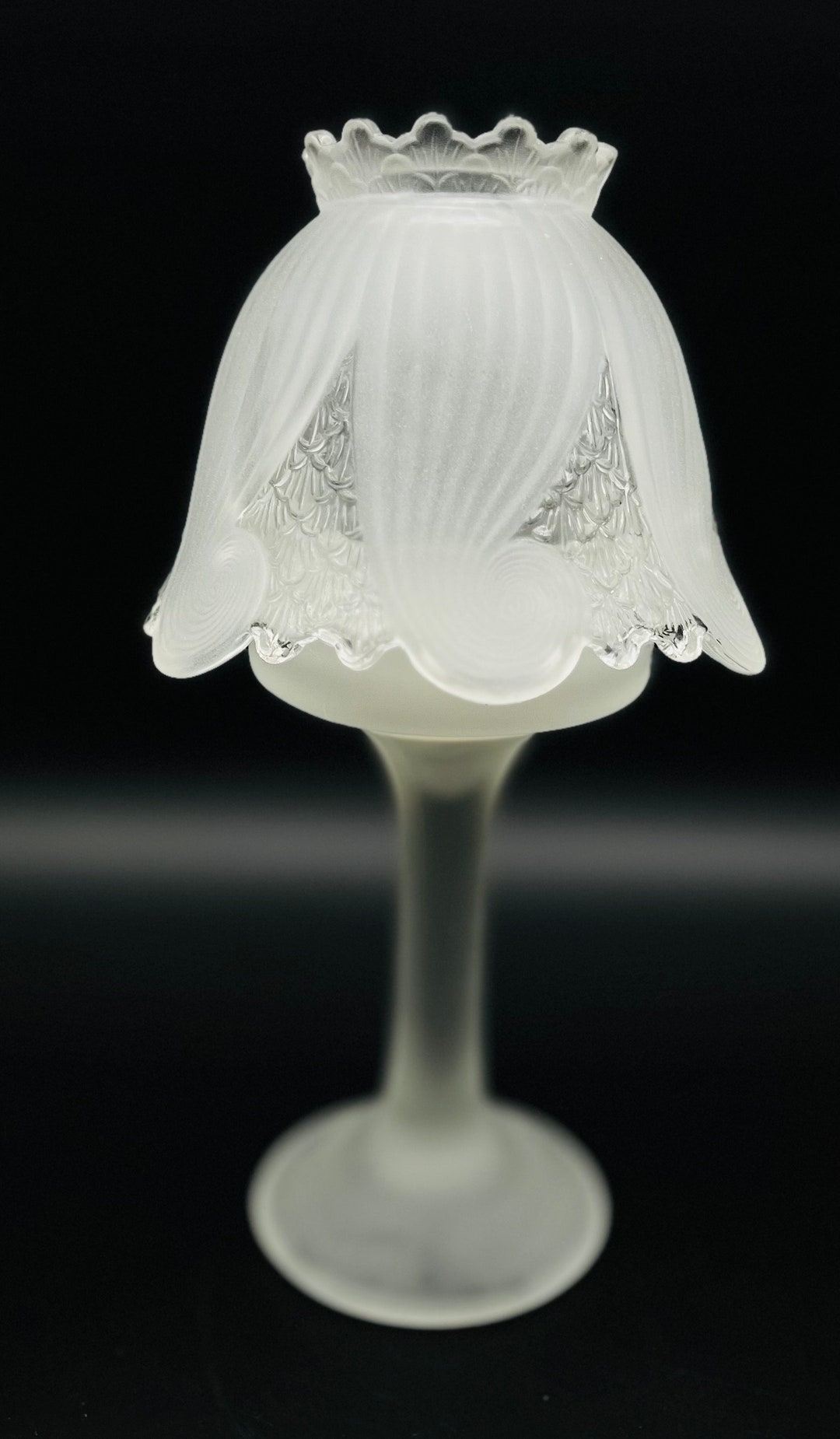 Vintage Frosted Glass Retired Partylite , Tealight/votive Fairy Light ...