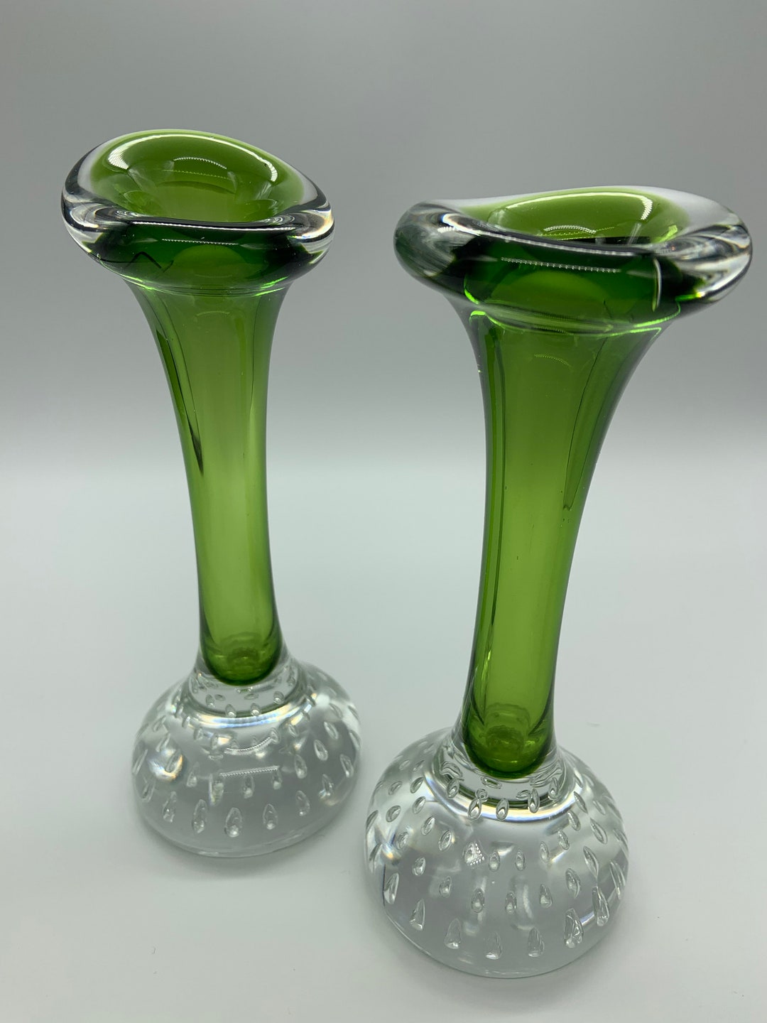 Vintage MCM Art Glass Bud Vase Pair Unmarked / Murano/aseda Swedish ...