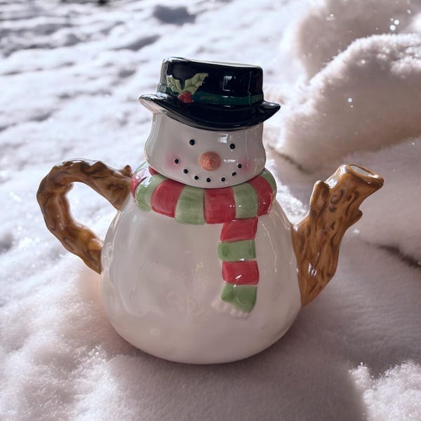 Snowman Teapot - Etsy