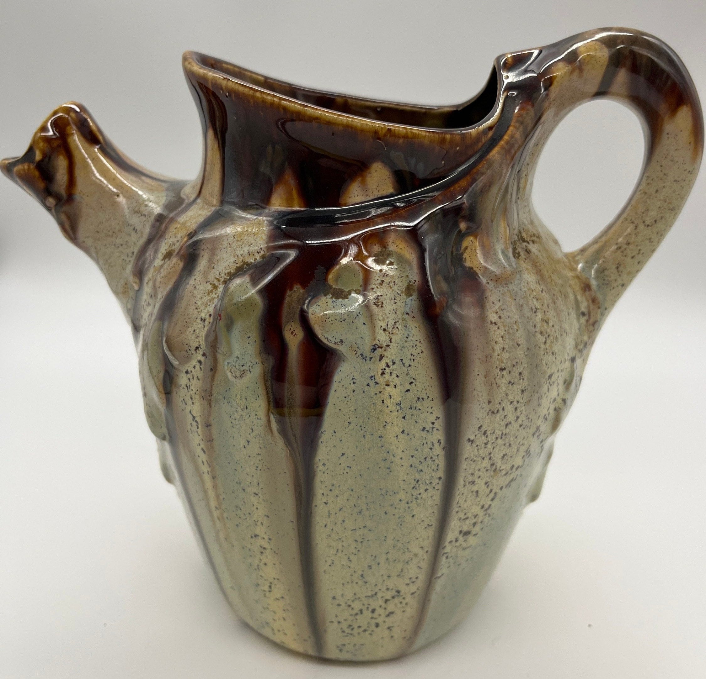 Art Nouveau Belgium Pottery Pitcher Jug Wasmuel Majolica Drip - Etsy