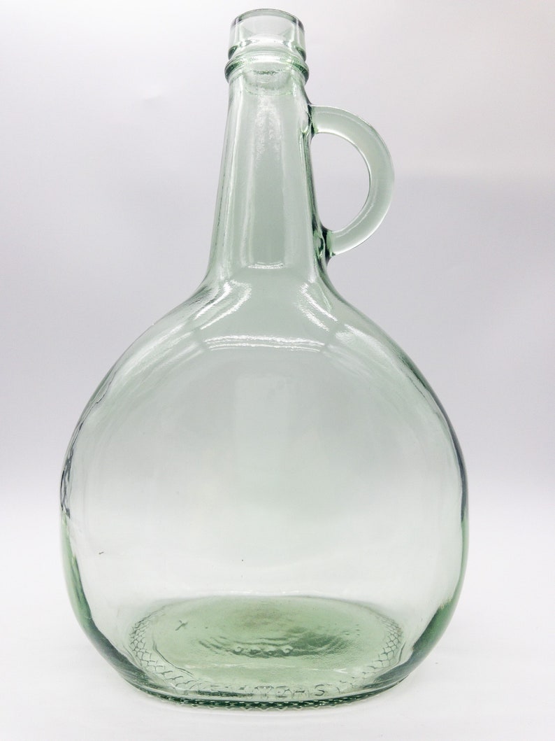 Vintage Green Glass Barware 1.5 Litre Jug Wine Bottle Finger - Etsy