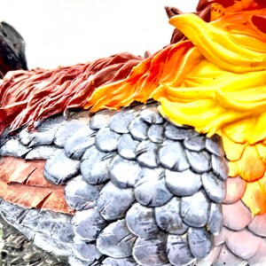 Vintage Rooster Resin Statue Sculpture Artist Louis Dionne Colourful ...