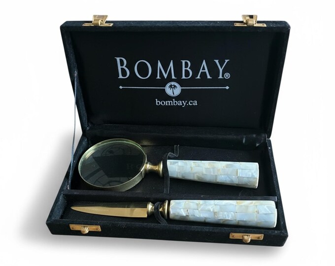 Timeless Bombay Company Magnifying Glass and Letter Opener Set With ...