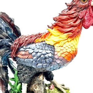 Vintage Rooster Resin Statue Sculpture Artist Louis Dionne Colourful ...