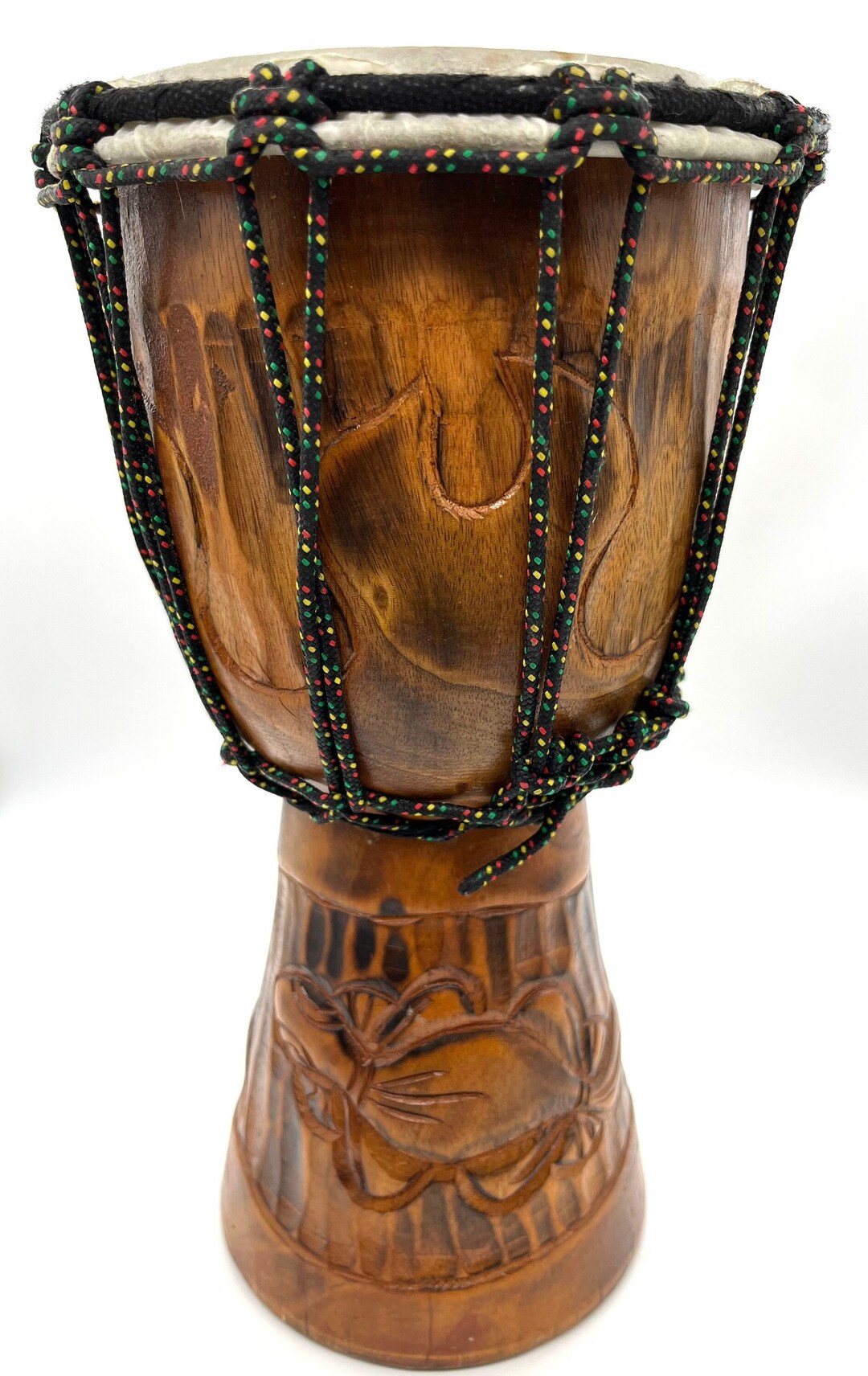 Djembe/jembe Rope-tuned Skin Covered Goblet Drum Percussion Instrument ...
