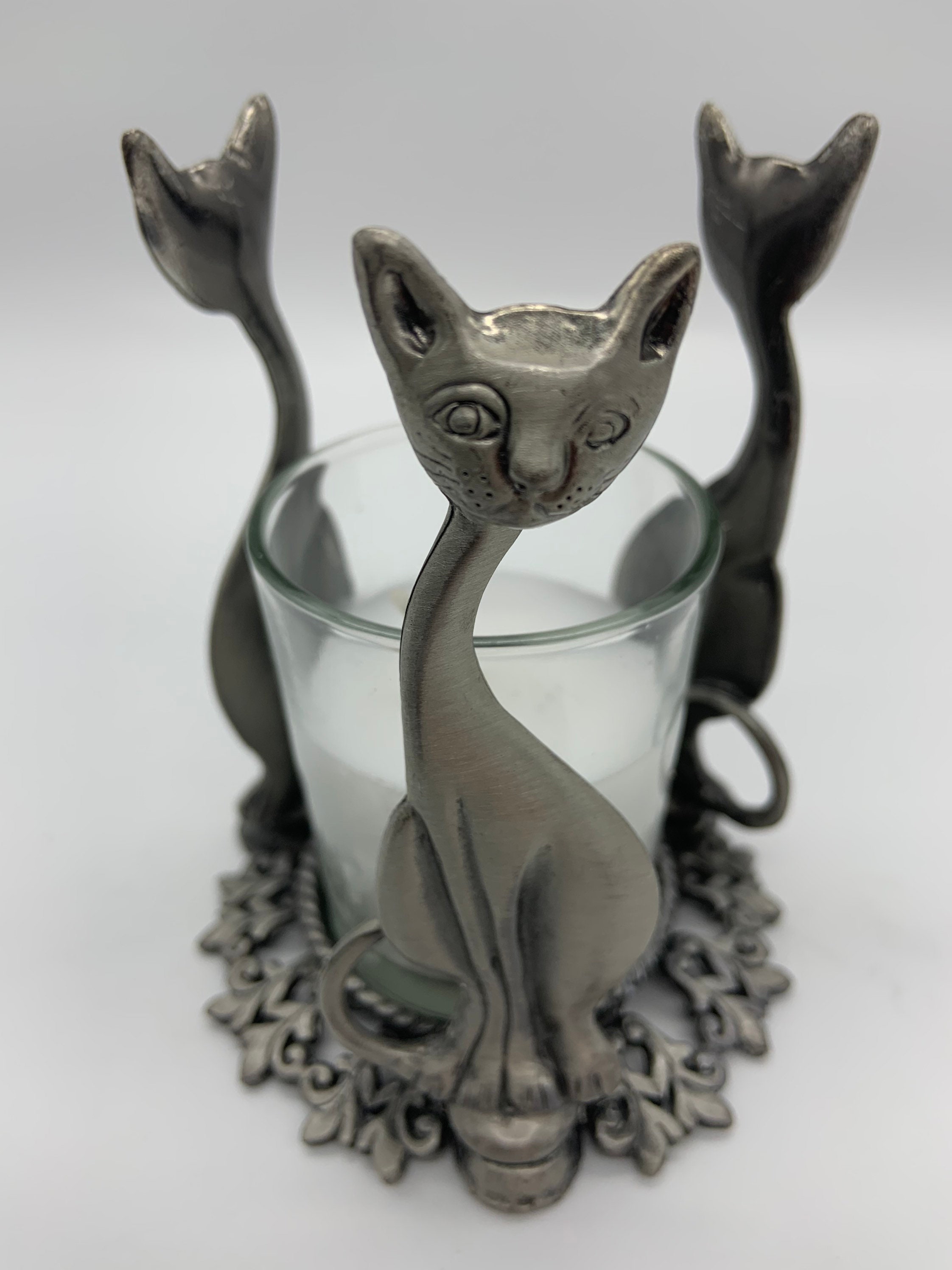 Cat Trio Tall Statuesque Feline Egyptian Style Tealight Votive - Etsy