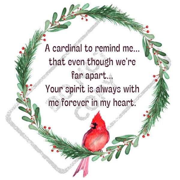 Christmas Cardinal Memorial Print 3 - Etsy