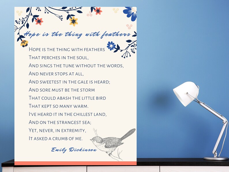 Hope is a Thing With Feathers Print (design 3) - Etsy