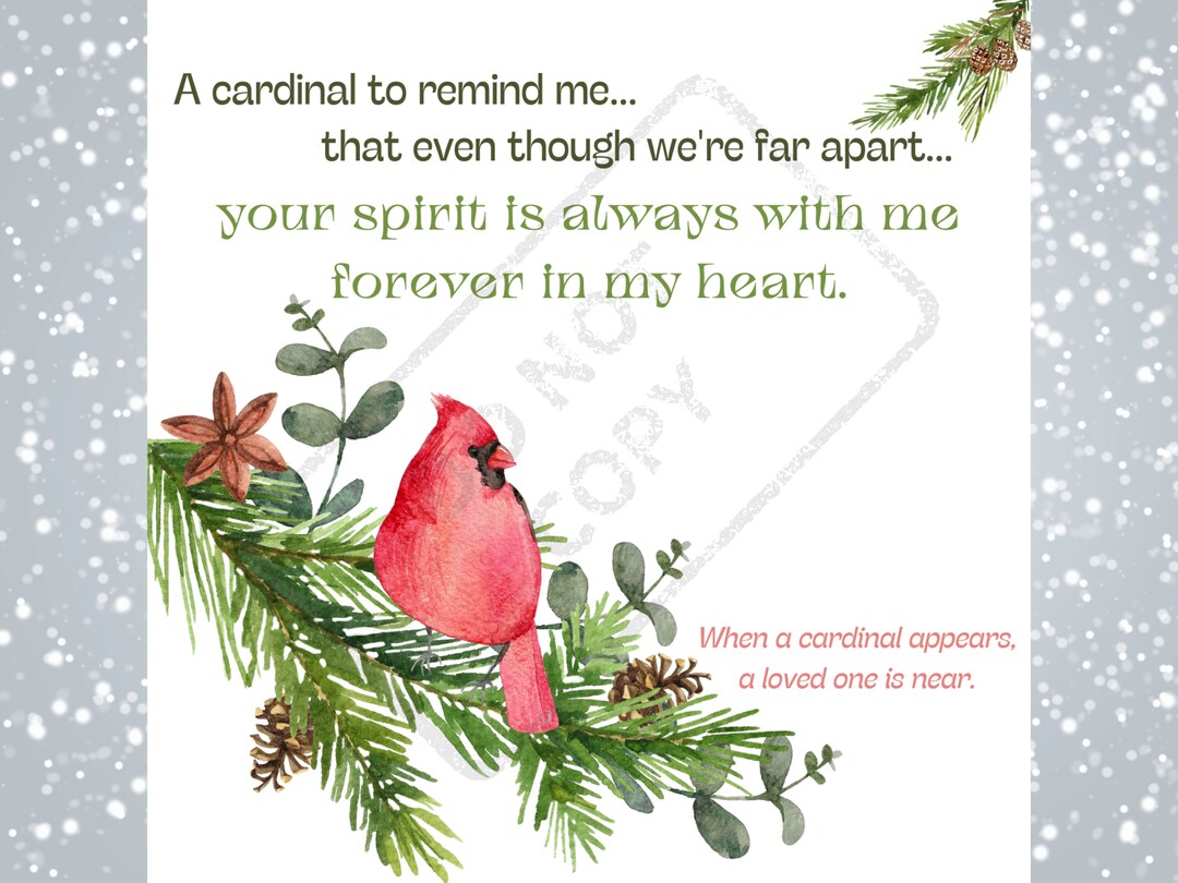Cardinal Memorial Print - Etsy