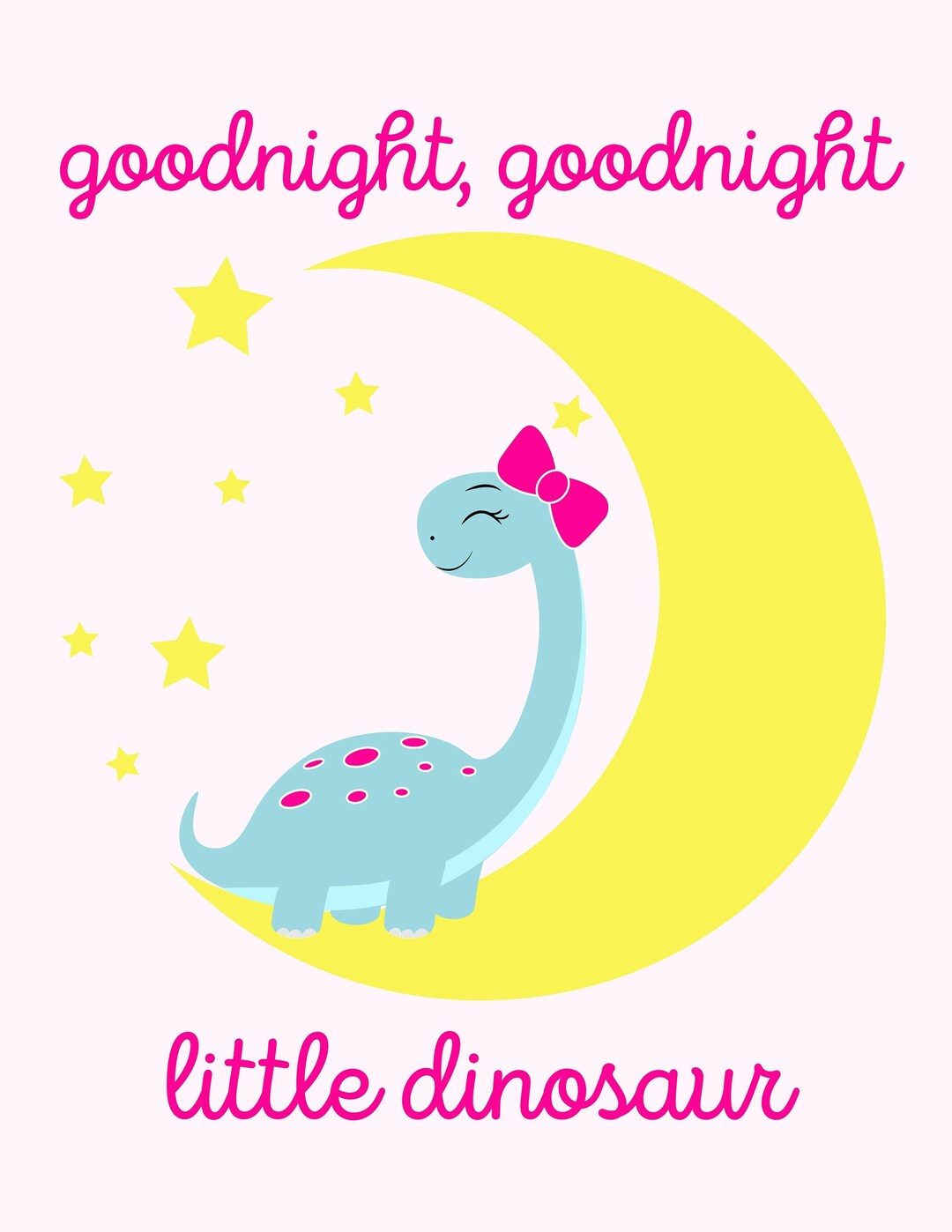 Goodnight, Goodnight Little Dinosaur Digital Print (girl 2) - Etsy