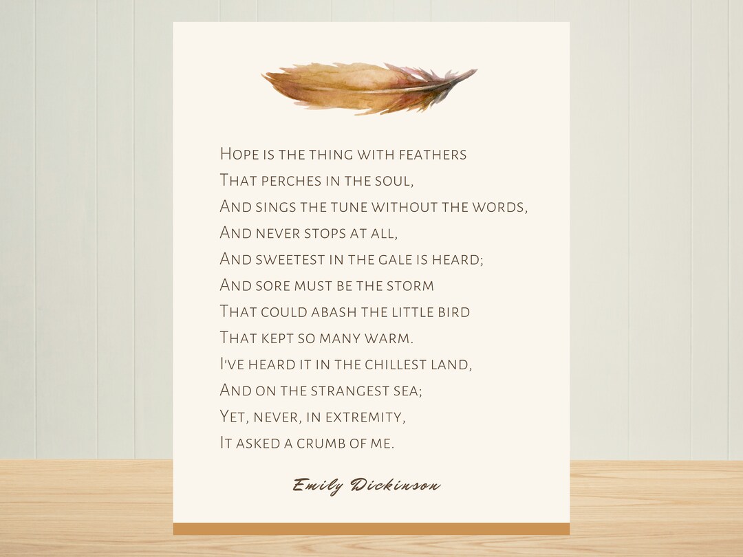 Hope is a Thing With Feathers Print (brown) - Etsy