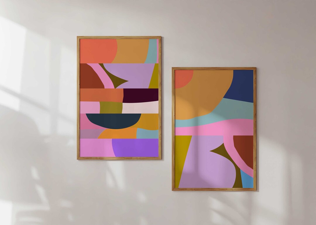 Trendy Posters Printable Art Set Set of Two Prints Colorful Wall Art ...