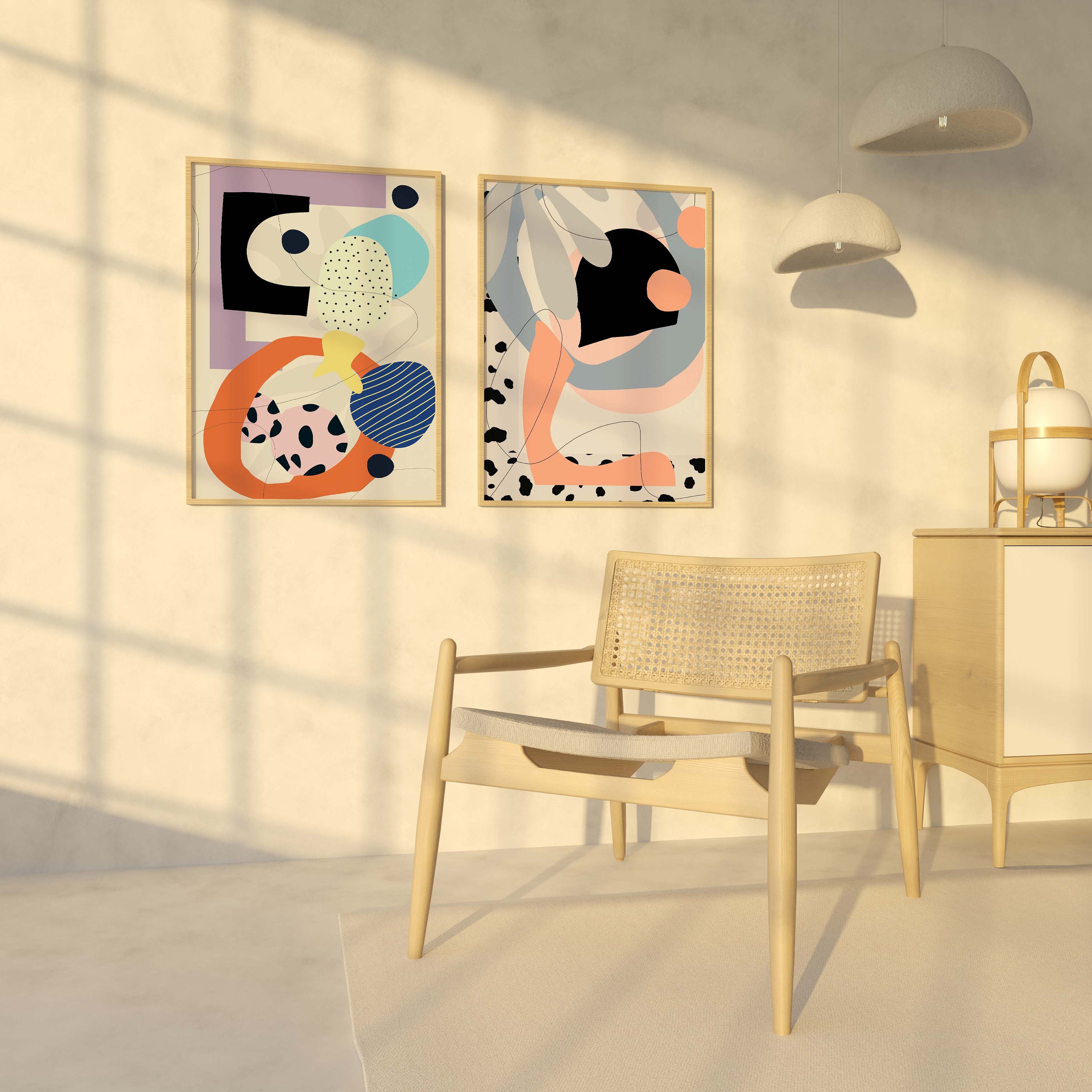 Moderne Wand Kunst Bunte Drucke Trendige Ästhetik Raum Dekor Rosa Drucke Druckbare Moderne Kunst ...