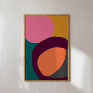 Modern Abstract Art Bright Colorful Printable Set of 3 Colorful Prints ...