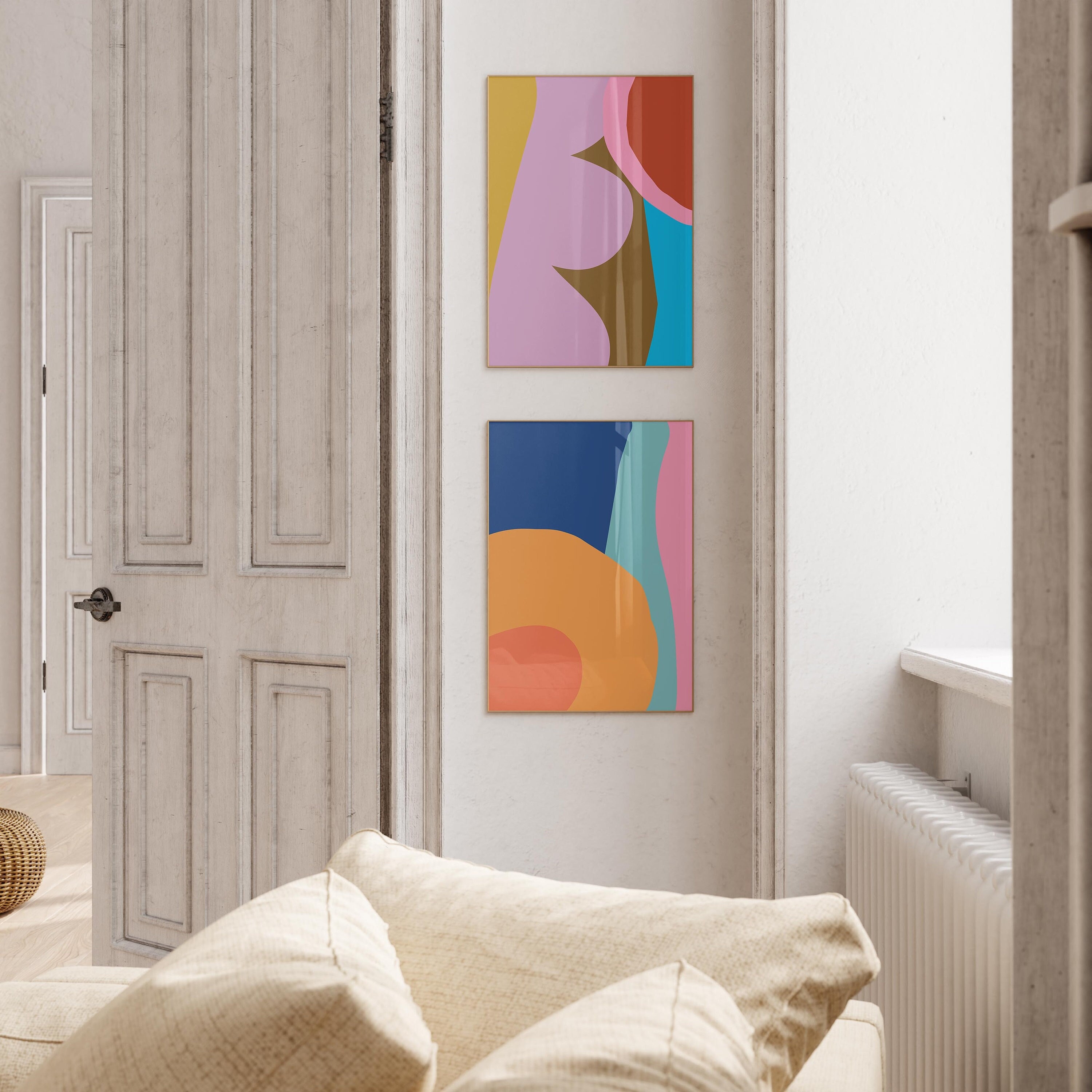 Trendy Posters Printable Art Set Set of Two Prints Colorful - Etsy