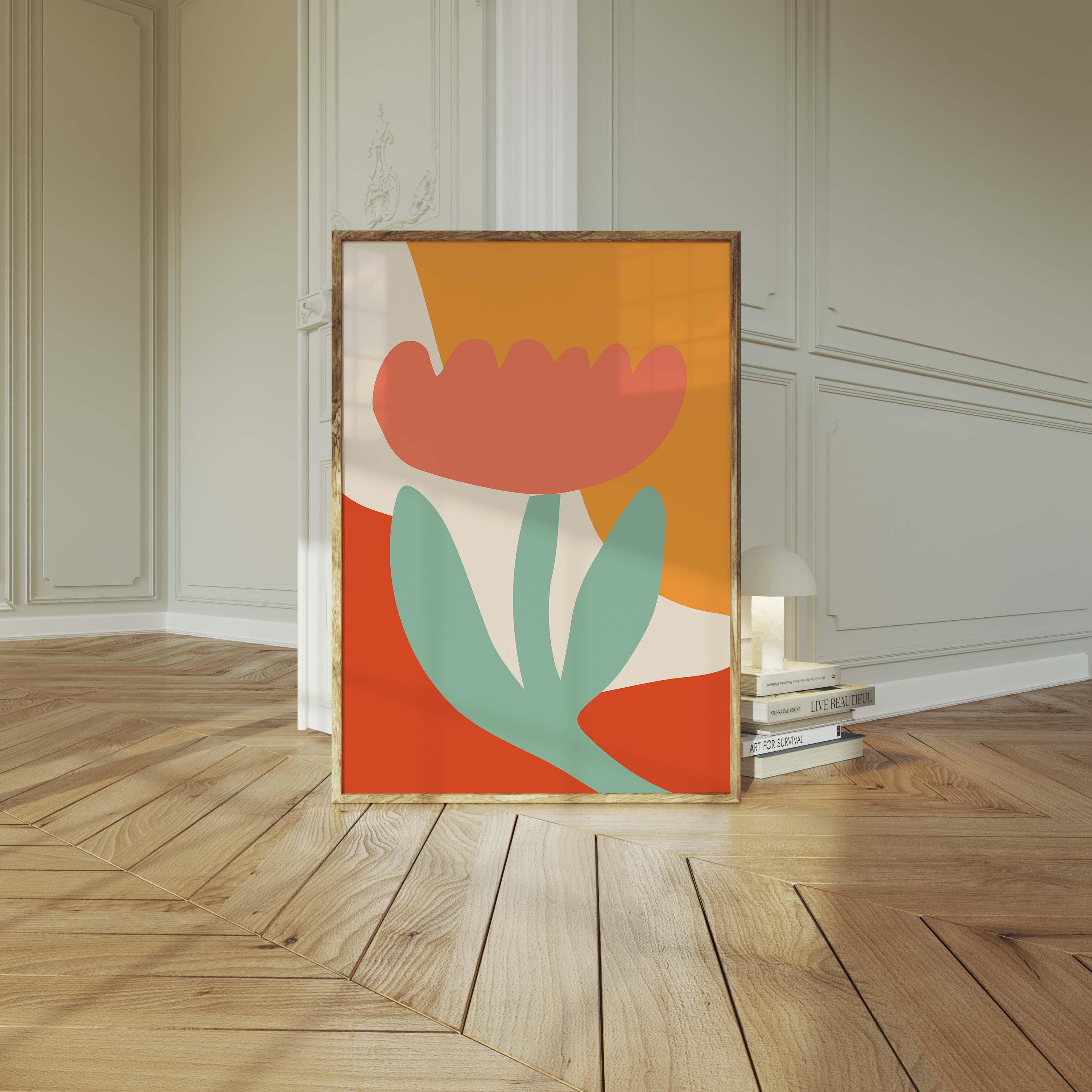 Floral Wall Art Print Colorful Abstract Flower Poster Modern Botanical ...