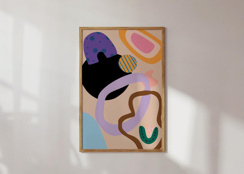 Abstract Colorful Art Prints: Preppy Dorm Decor Set (digital Download ...