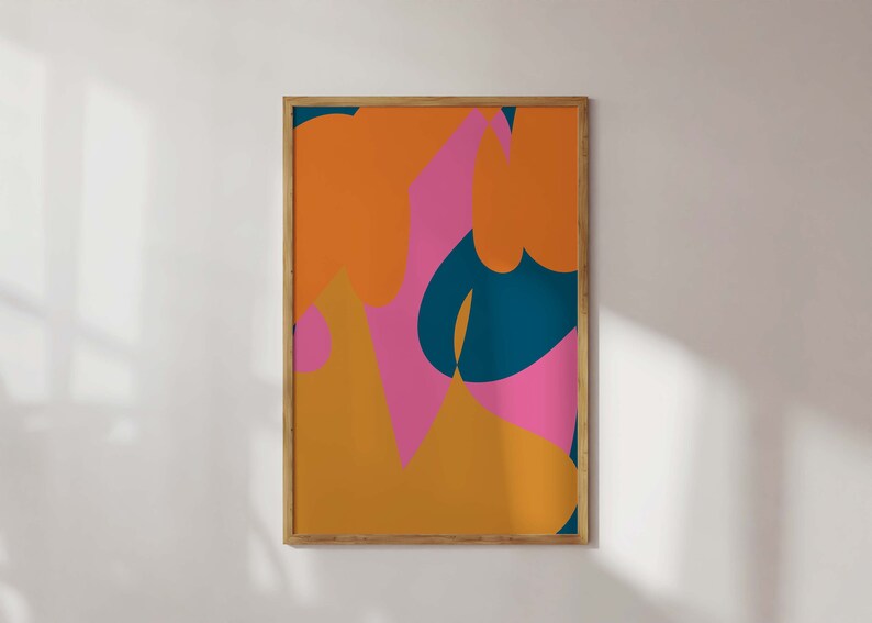 Colorful Wall Art Modern Abstract Prints Set Trendy Gallery Wall Set of ...