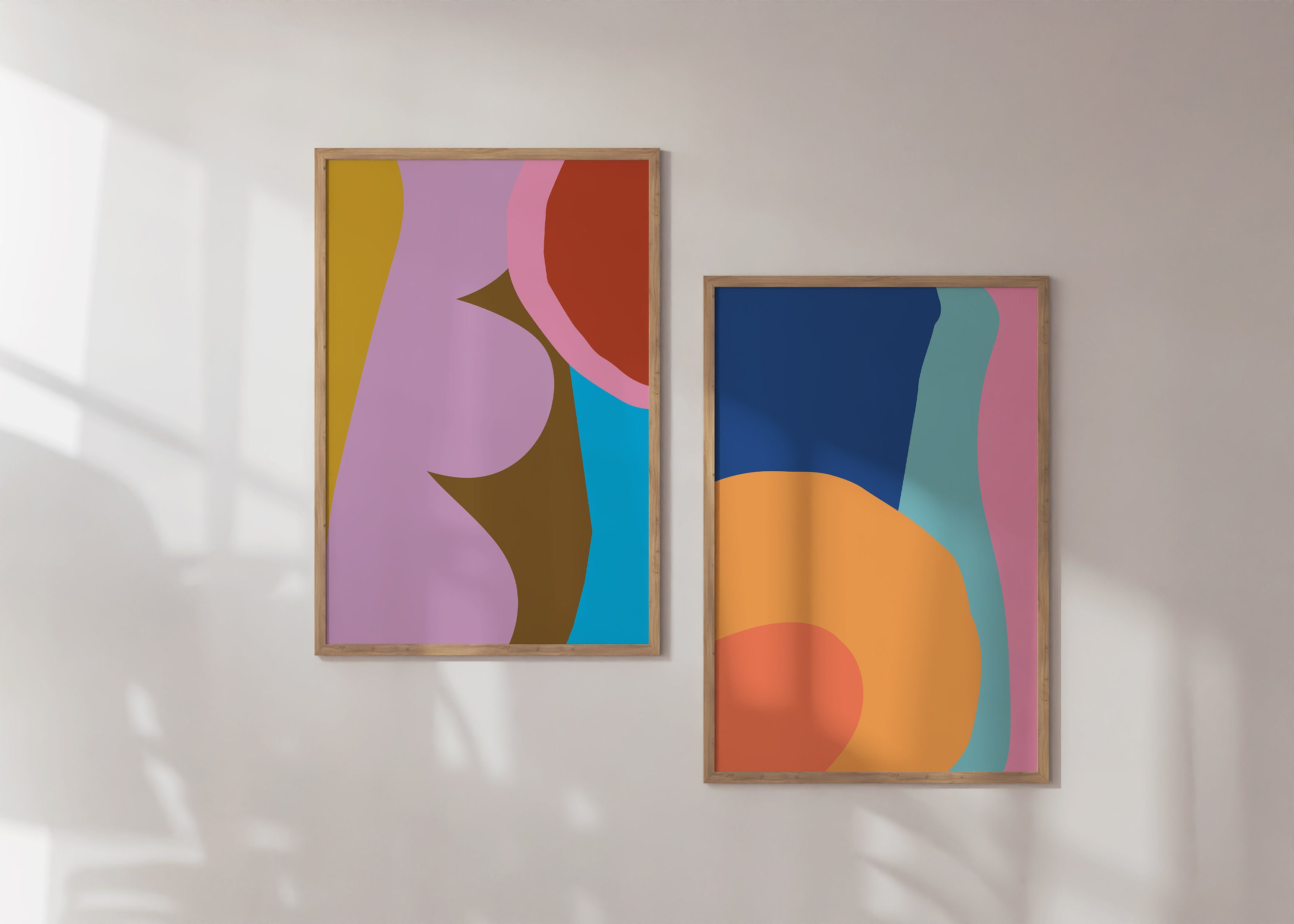 Trendy Posters Printable Art Set Set of Two Prints Colorful - Etsy