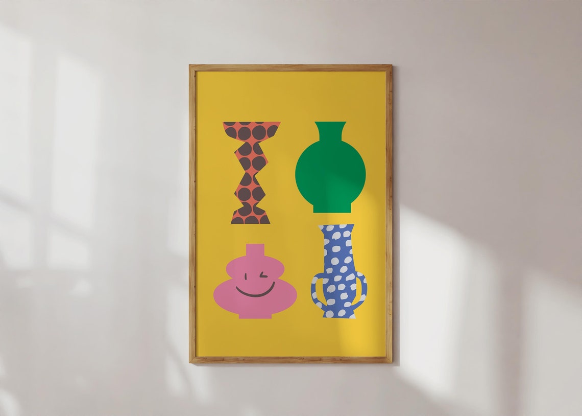 Set of Three Eclectic Art Prints Colorful Wall Art Modern Funky Print ...