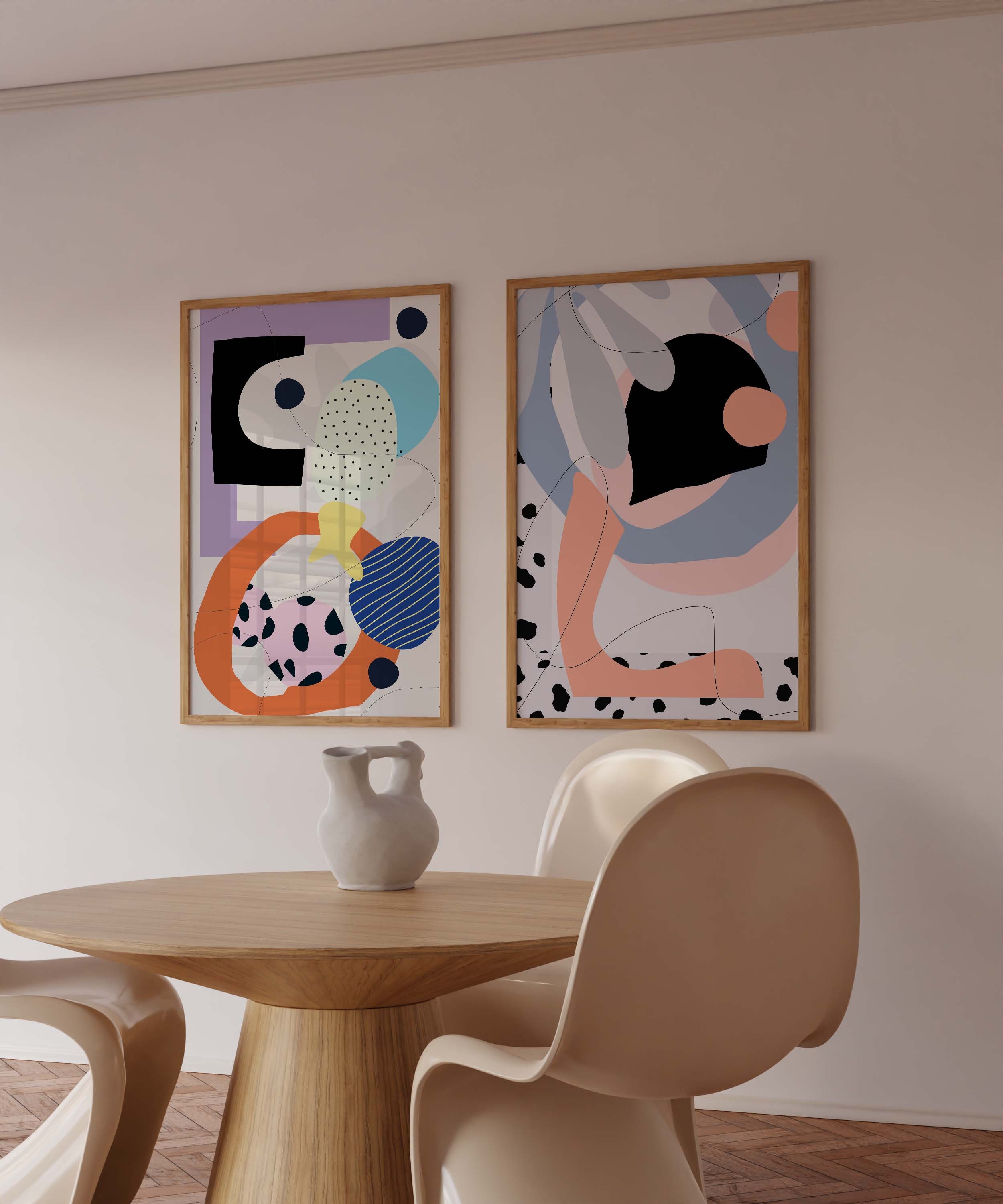 Moderne Wand Kunst Bunte Drucke Trendige Ästhetik Raum Dekor Rosa Drucke Druckbare Moderne Kunst ...