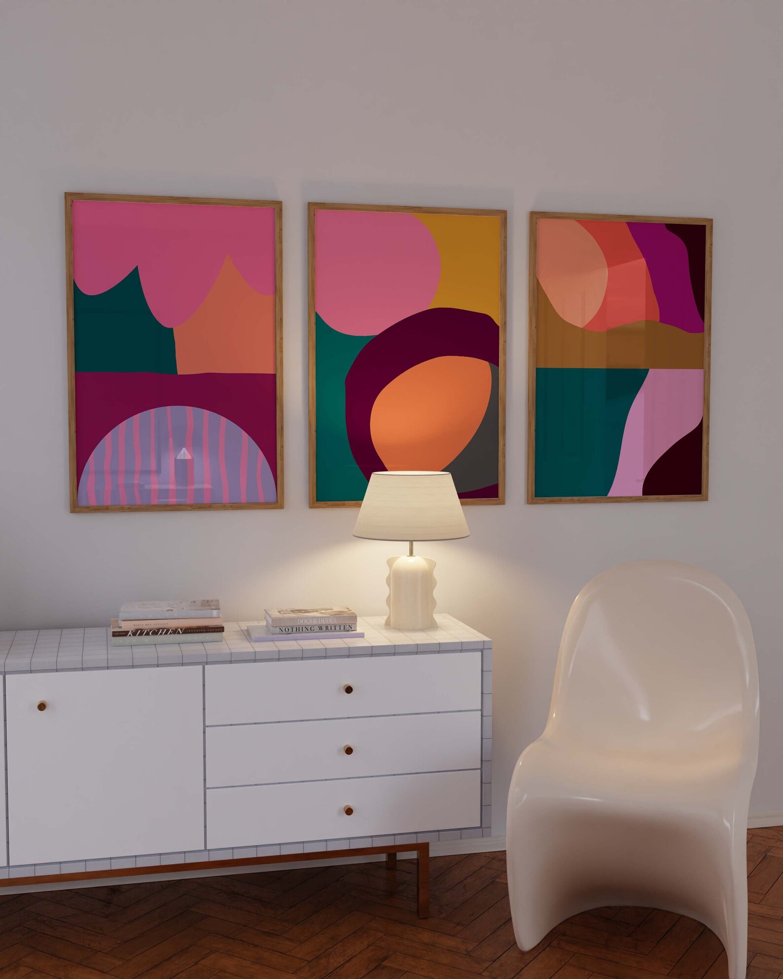 Modern Abstract Art Bright Colorful Printable Set of 3 Colorful Prints ...