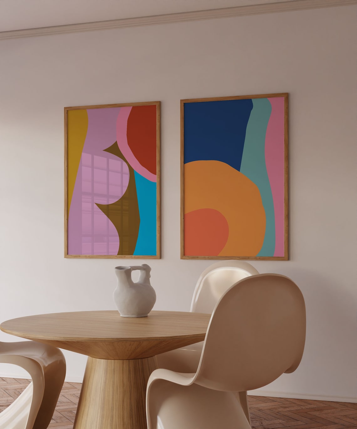 Trendy Posters Printable Art Set Set of Two Prints Colorful - Etsy