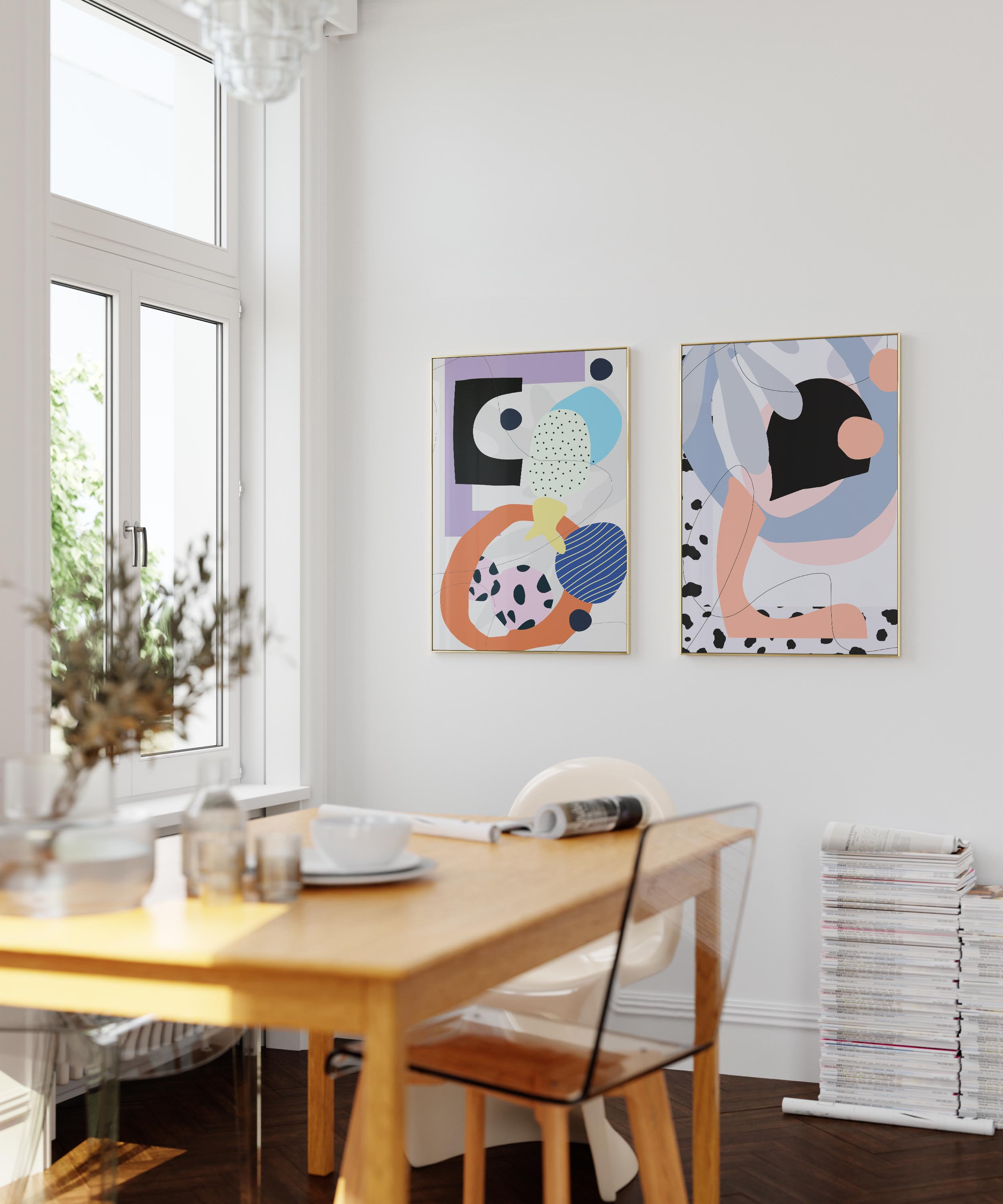 Moderne Wand Kunst Bunte Drucke Trendige Ästhetik Raum Dekor Rosa Drucke Druckbare Moderne Kunst ...