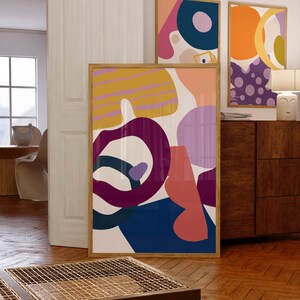 Colorful Fun Wall Art Abstract Art Prints Modern Wall Art Dopamine ...